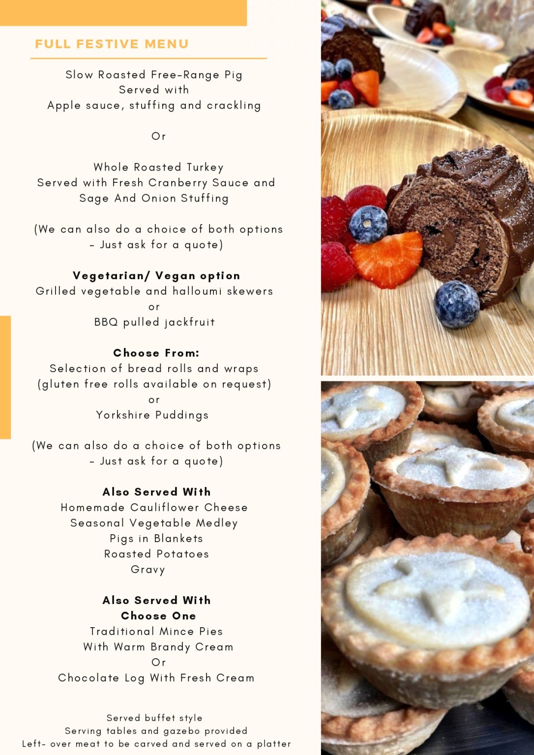 Menus - Spitting Pig Northamptonshire